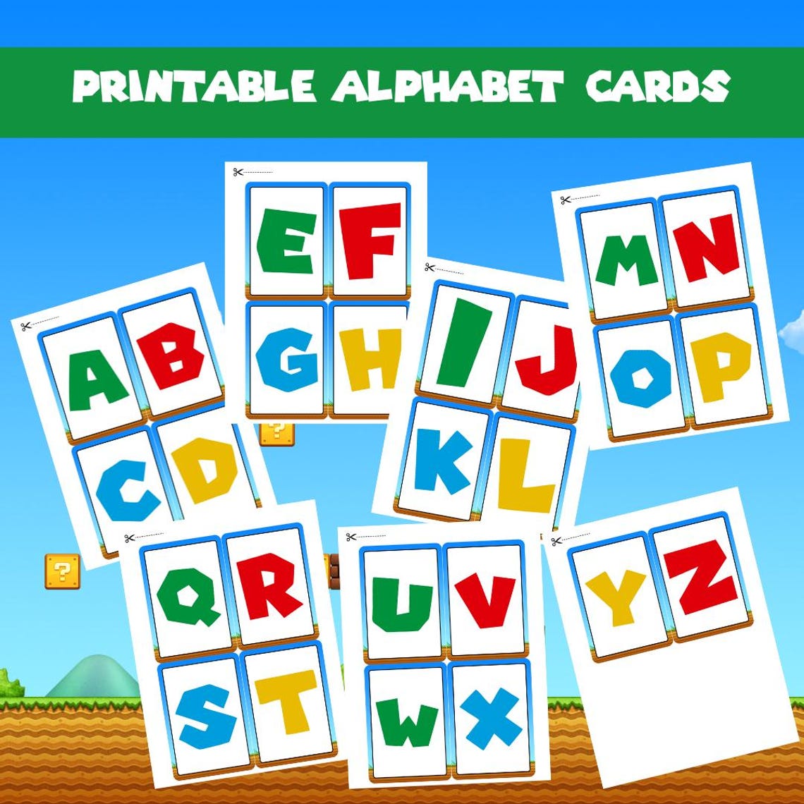 Super Mario Alphabet Flashcards | Super Mario Alphabet | Super Mario ...