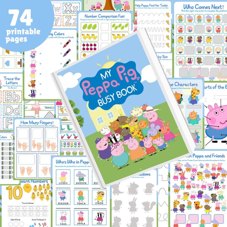 Peppa Pig Busy Book | Peppa Pig Activity Book | Peppa Pig Printables ...
