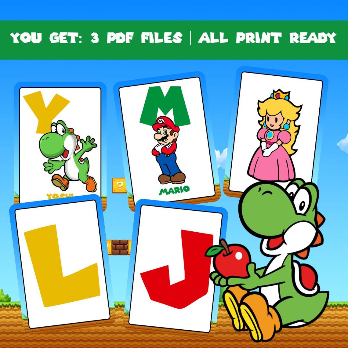 Super Mario Alphabet Flashcards | Super Mario Alphabet | Super Mario ...