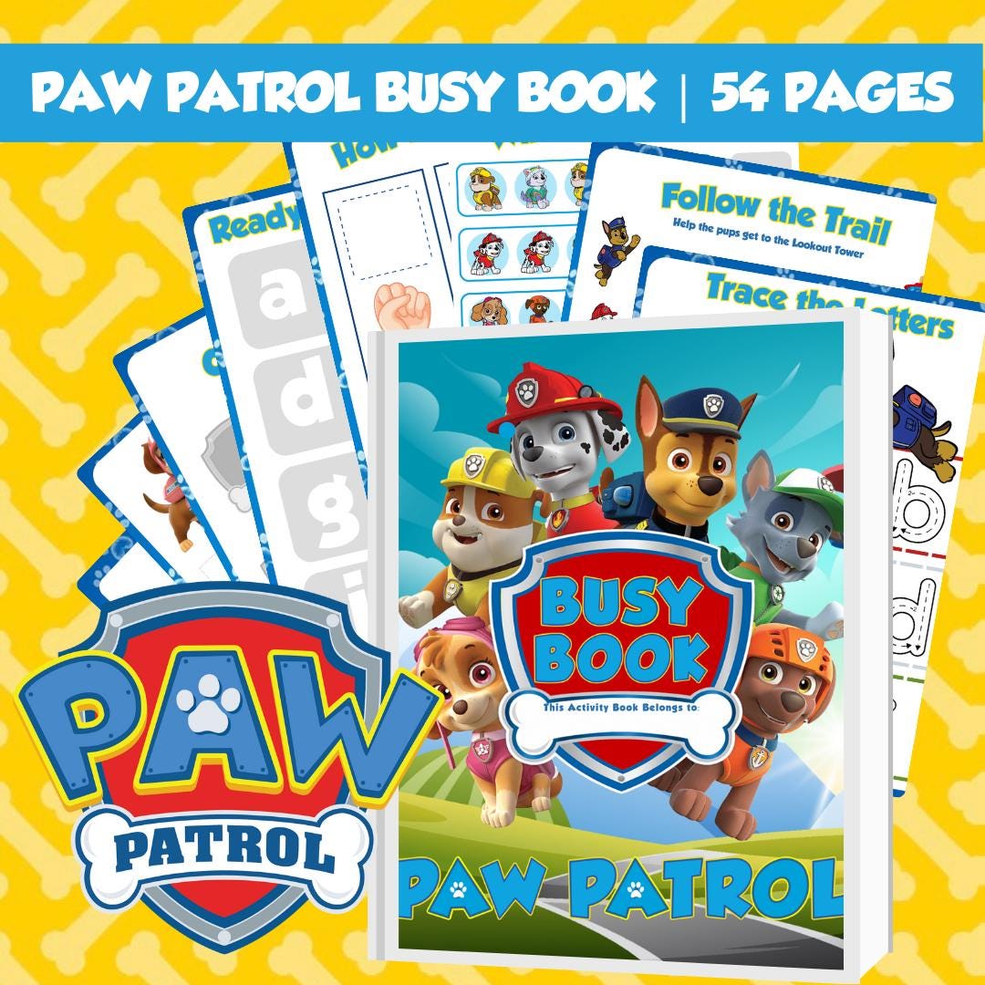 Paw Patrol Busy Book | Paw Patrol Activity Book | Paw Patrol Printables ...