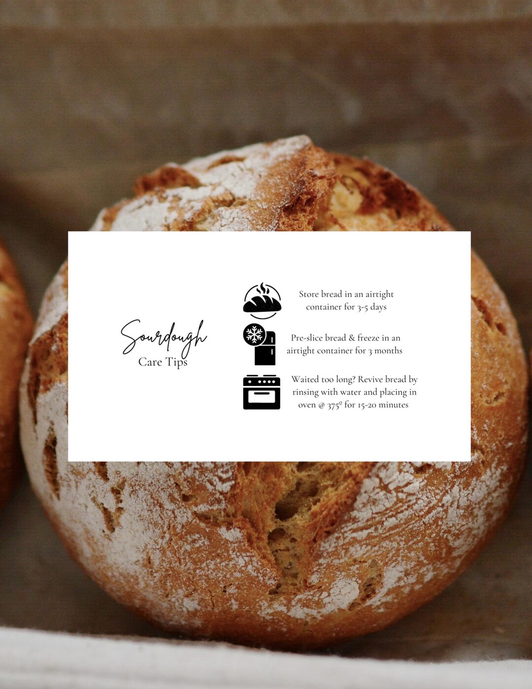 Sourdough Bread Tag, Bread Care Tips, Sourdough Care Tips, Sourdough ...