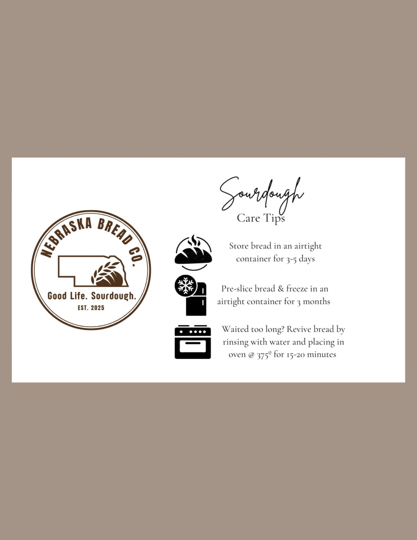 Sourdough Bread Tag, Bread Care Tips, Sourdough Care Tips, Sourdough ...