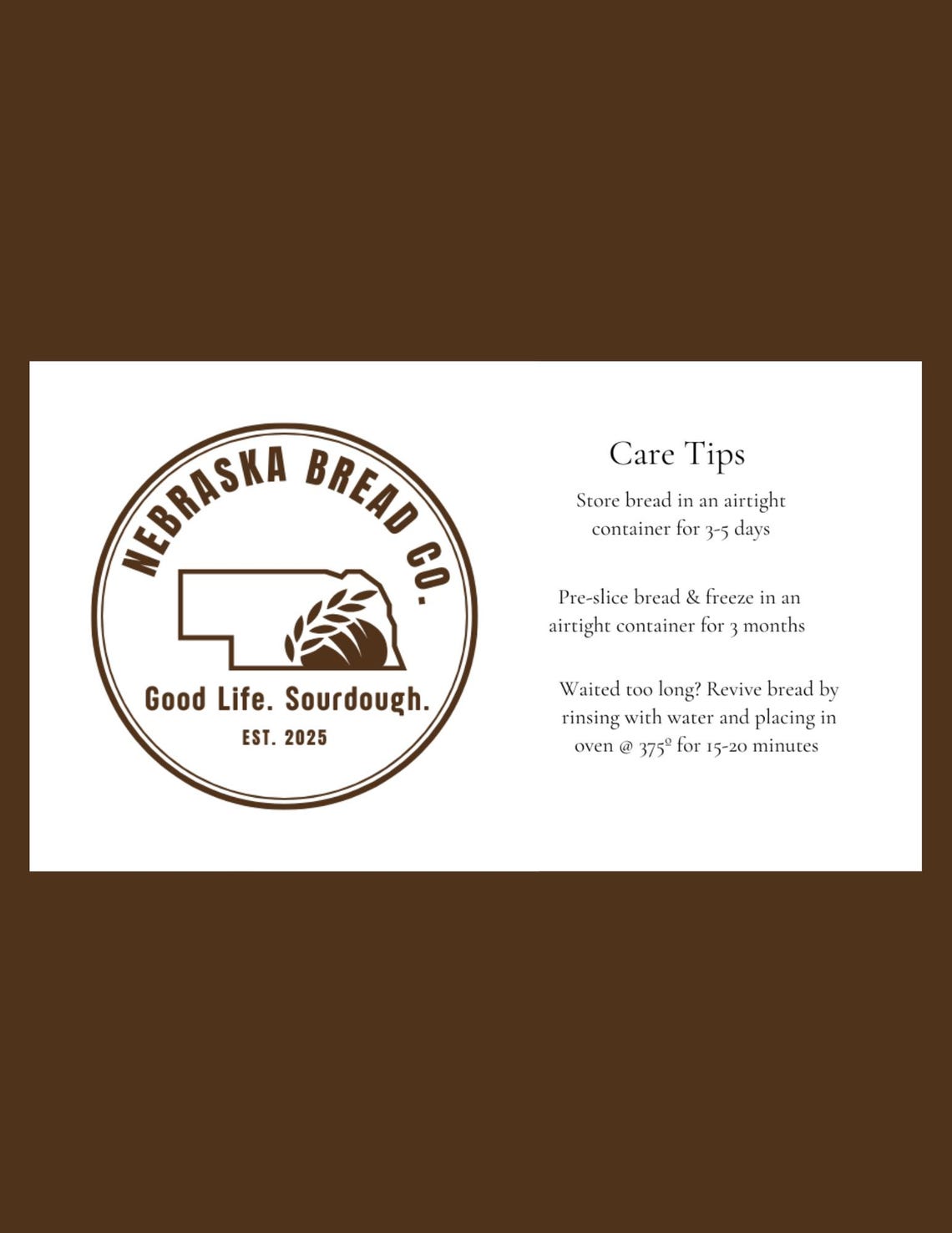 Sourdough Bread Tag, Bread Care Tips, Sourdough Care Tips, Sourdough ...