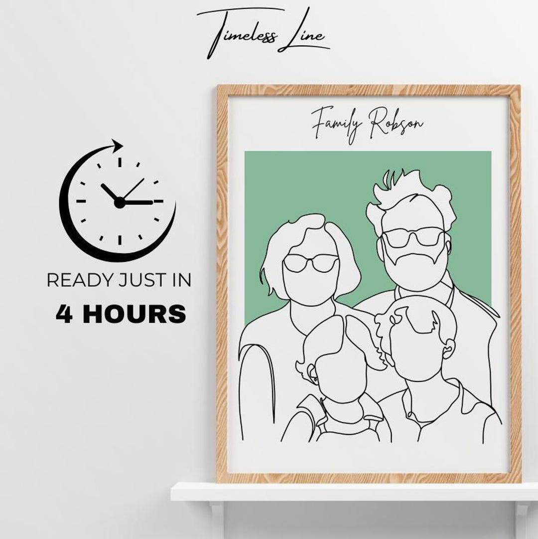 One Line Portrait, Custom Line Drawing From Photo, Wedding Gift ...