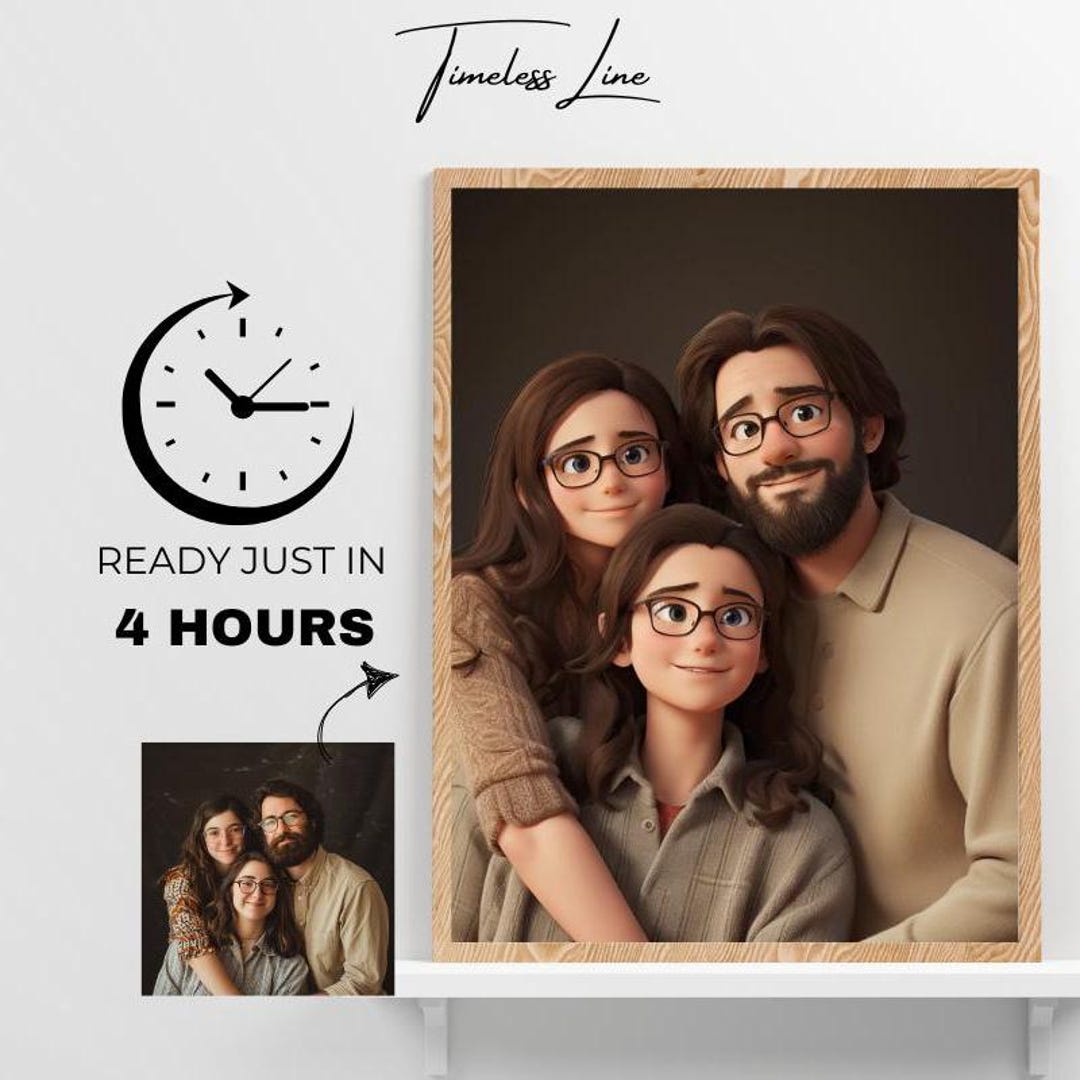 Portrait Pixar, Custom Pixar Art, Pixar Art Illustration, Pixar Digital ...