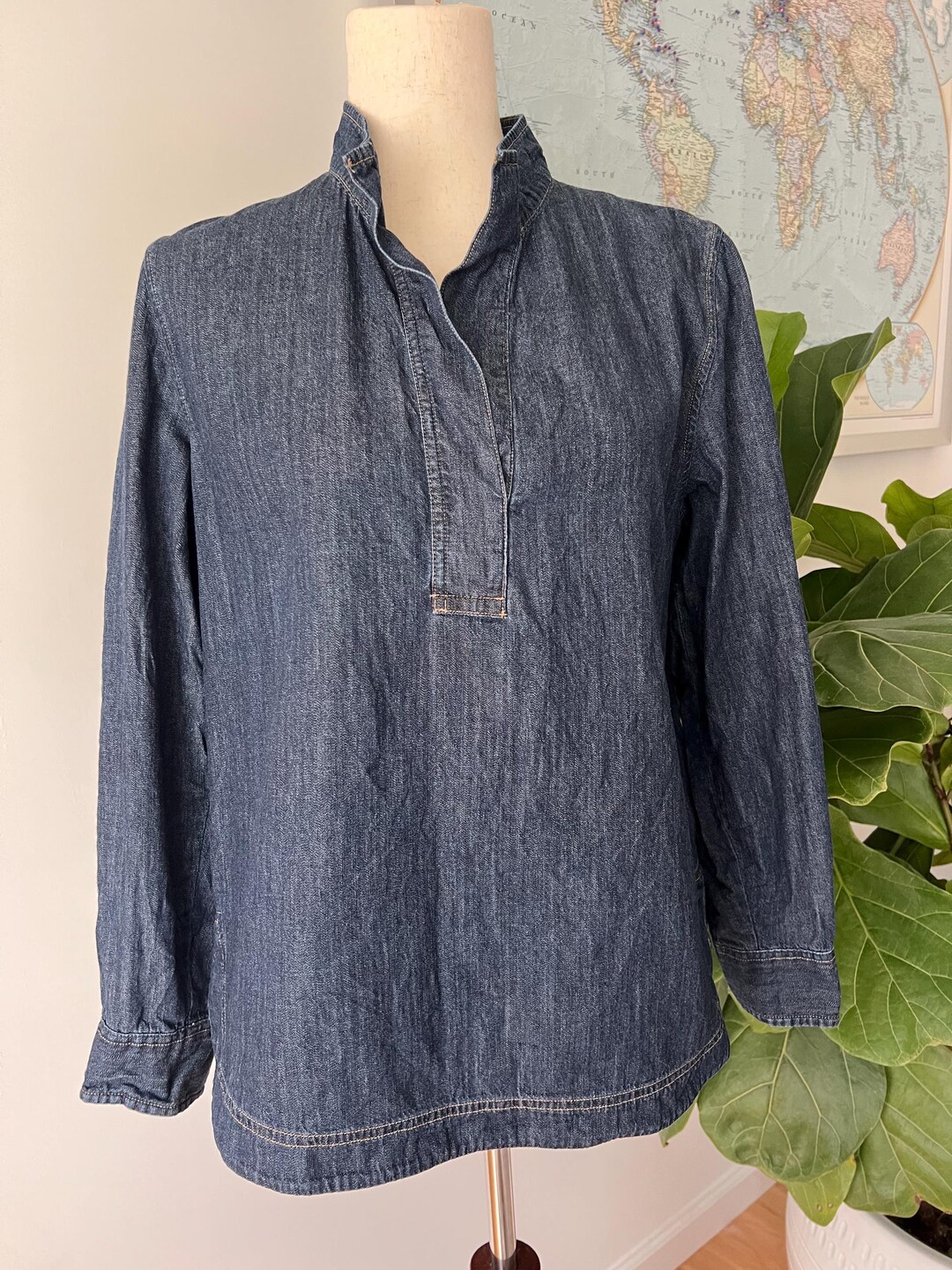 Lauren Ralph Lauren Denim Chambray Blue Tunic/top - Size PM - Etsy