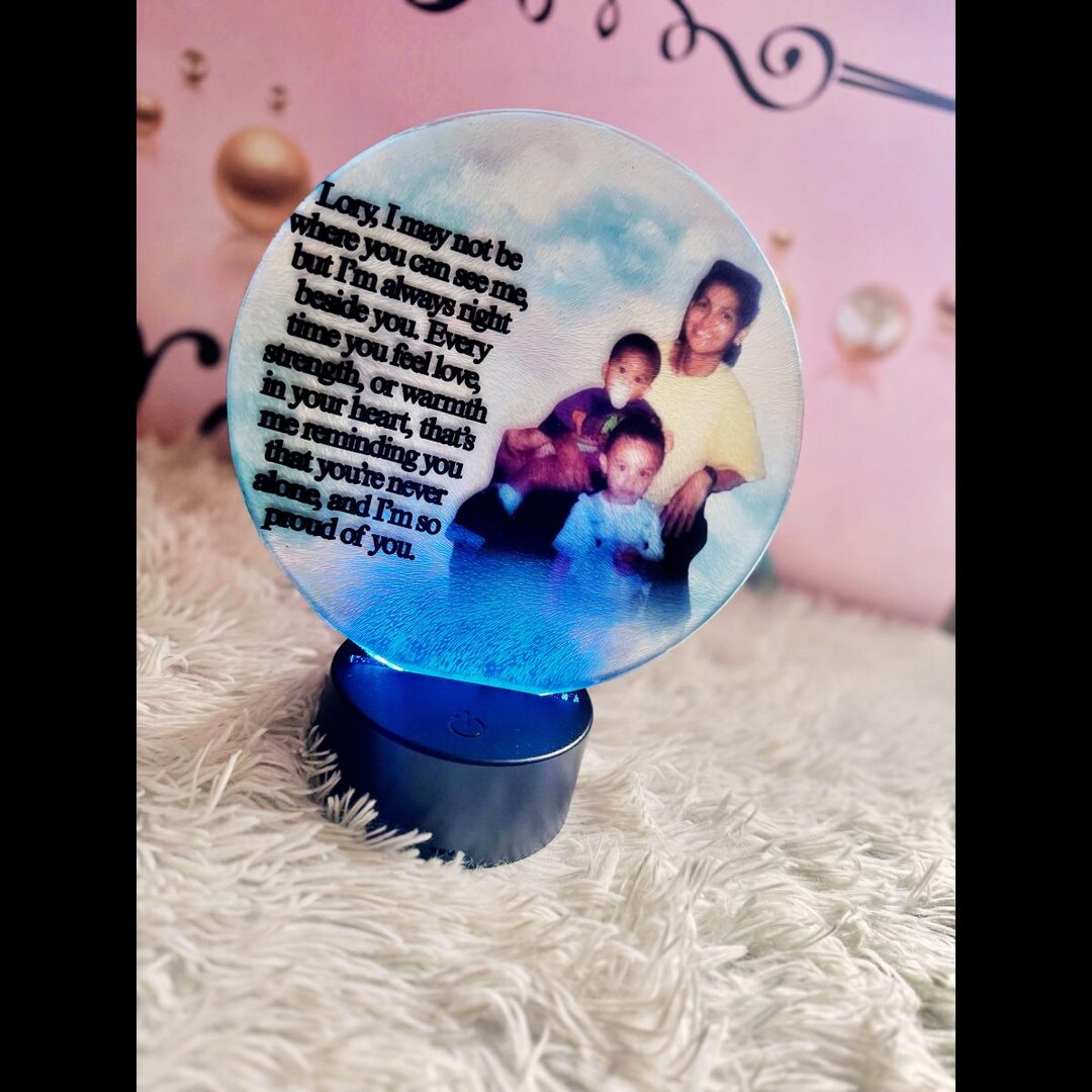 Custom Memorial Night Light: Personalized Remembrance LED Lamp - Etsy