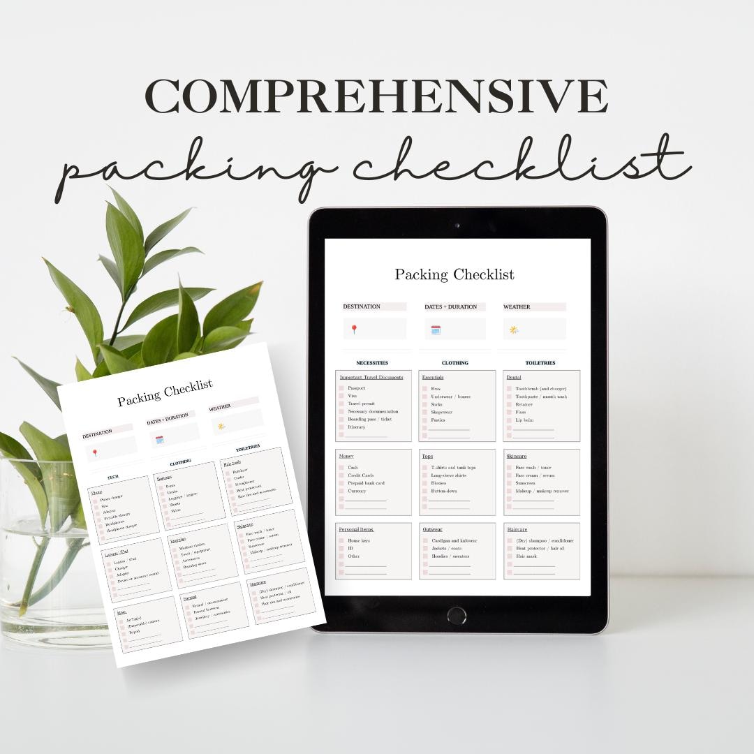 Ultimate Printable Travel Packing Checklist | Comprehensive & Detailed ...