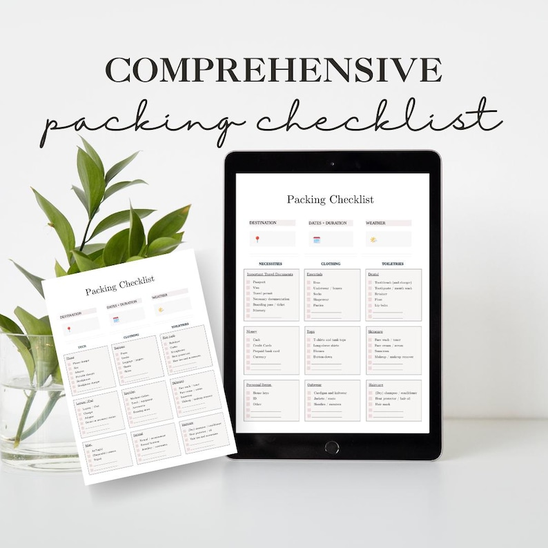 Ultimate Printable Travel Packing Checklist | Comprehensive & Detailed ...