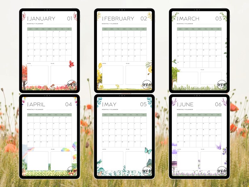 2025 Nature Calendar | Cute Nature Calendar | Cottagecore Calendar ...