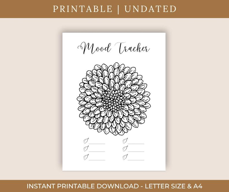 Flower Mood Tracker - Printable Journal Page - Daily Feeling Tracker ...