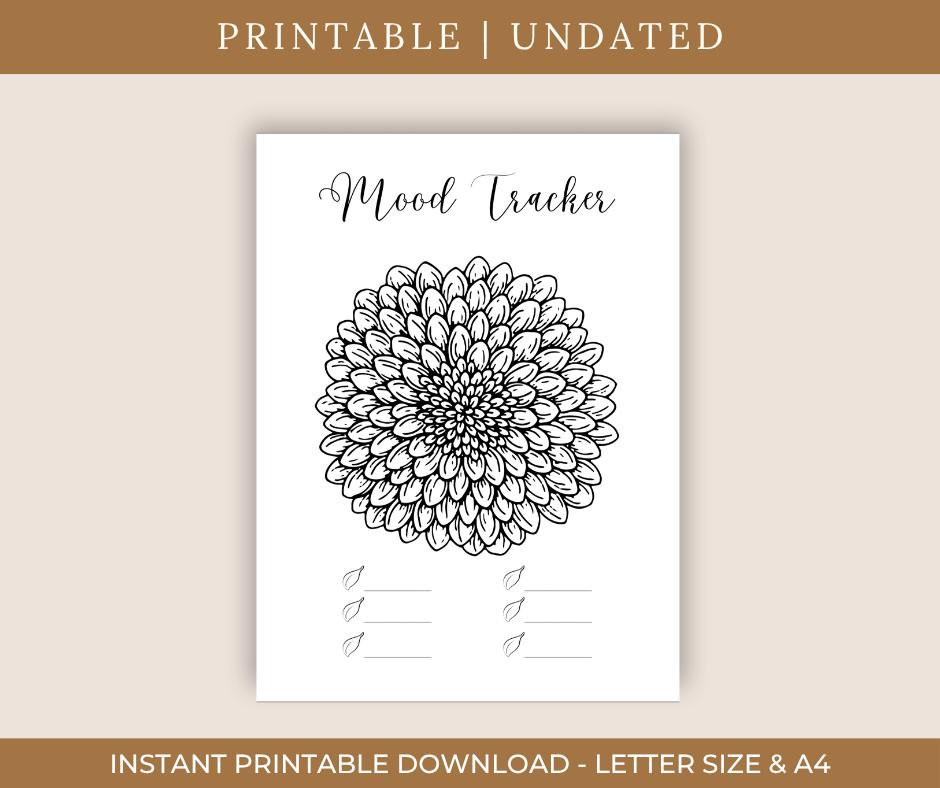Flower Mood Tracker - Printable Journal Page - Daily Feeling Tracker ...
