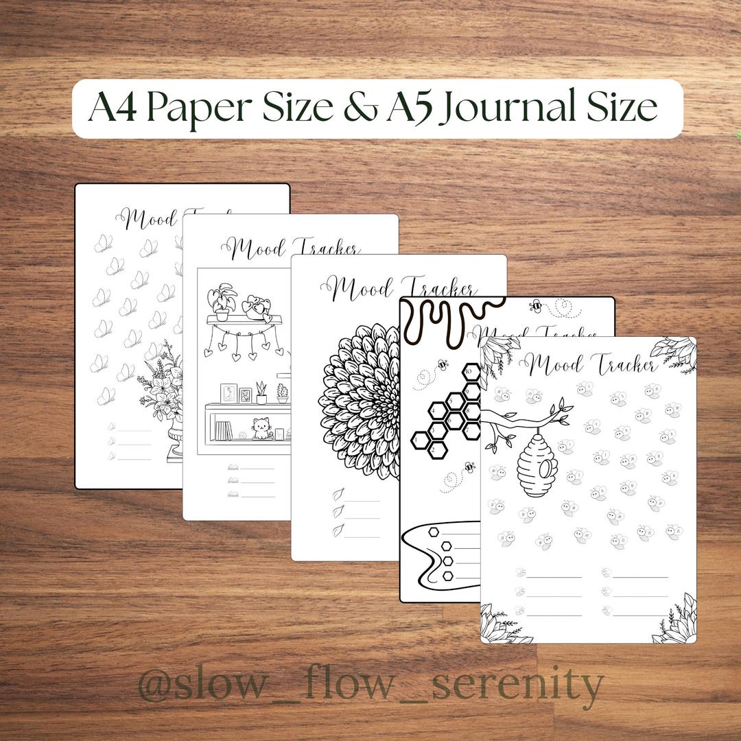 Bundle Mood Tracker - Printable A4 Planner Page - Daily Mood Tracker ...