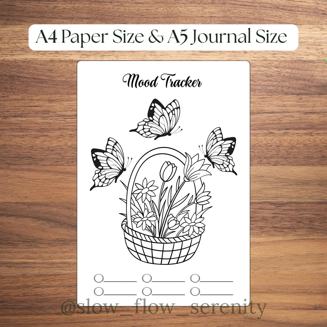 Flower Mood Tracker - Printable A4 & A5 Journal Size - Daily Mood ...
