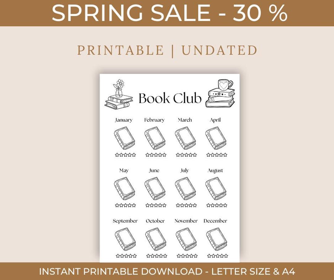 Book Club Tracker - 2025 Books List - Books Colour Tracker - Printable ...