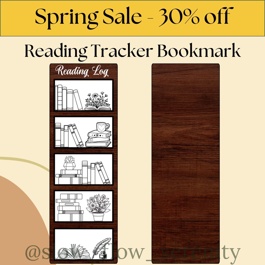 Printable Spring Reading Challenge - Book Tracking Bookmark - Bookshelf ...