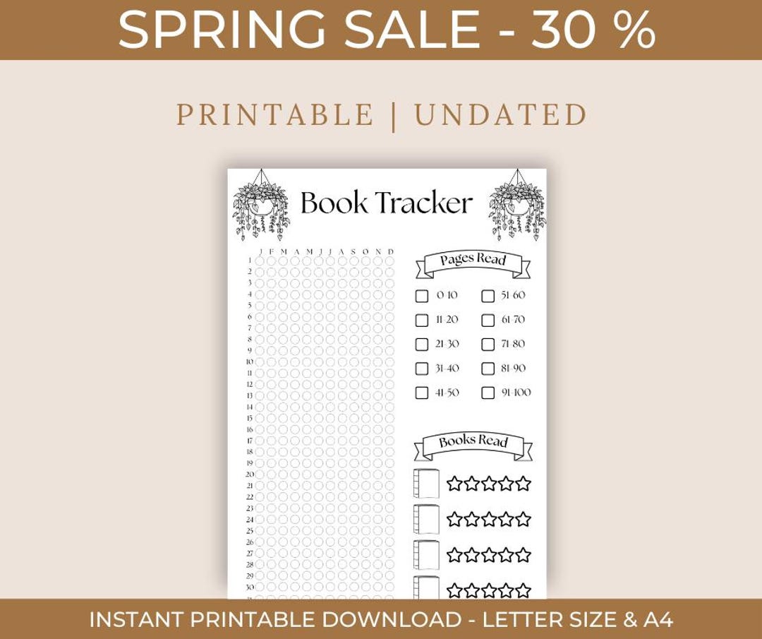 Reading Book Tracker - Monthly Tracker - Books Colour Tracker ...