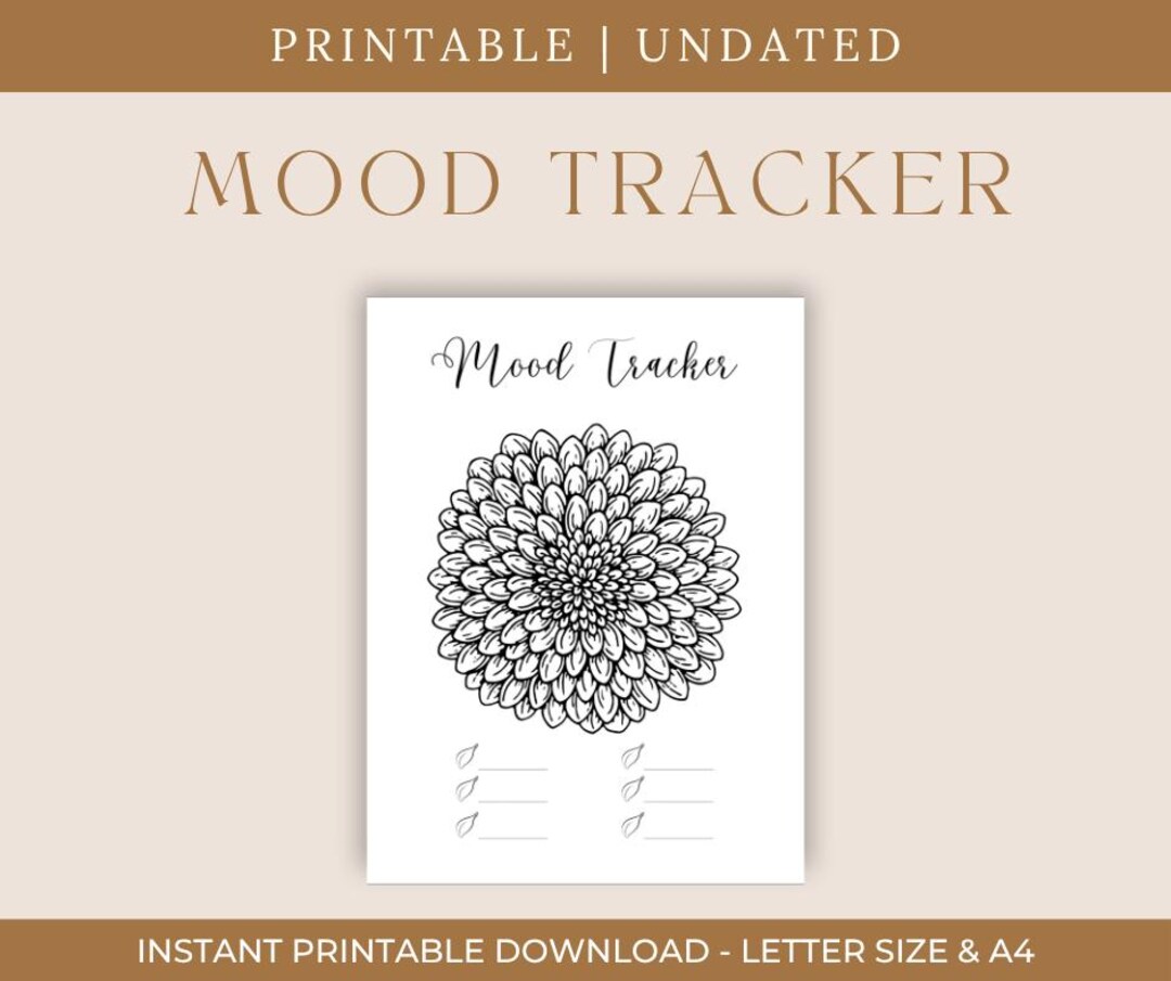 Flower Mood Tracker - Printable Journal Page - Daily Feeling Tracker ...