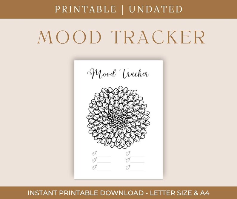 Flower Mood Tracker - Printable Journal Page - Daily Feeling Tracker ...