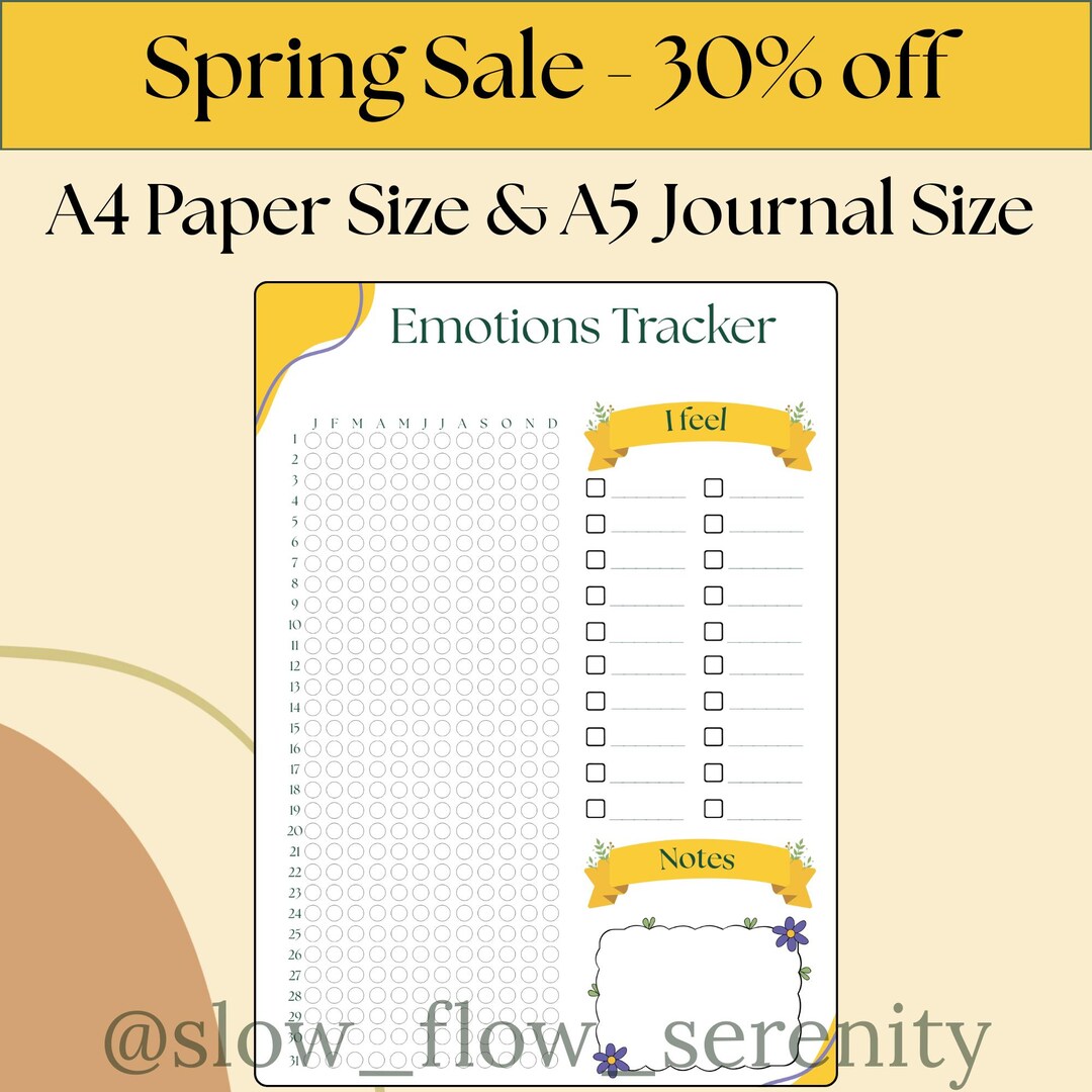 Monthly Emotions Tracker - PRINTABLE Journal Page - Feelings Tracker ...