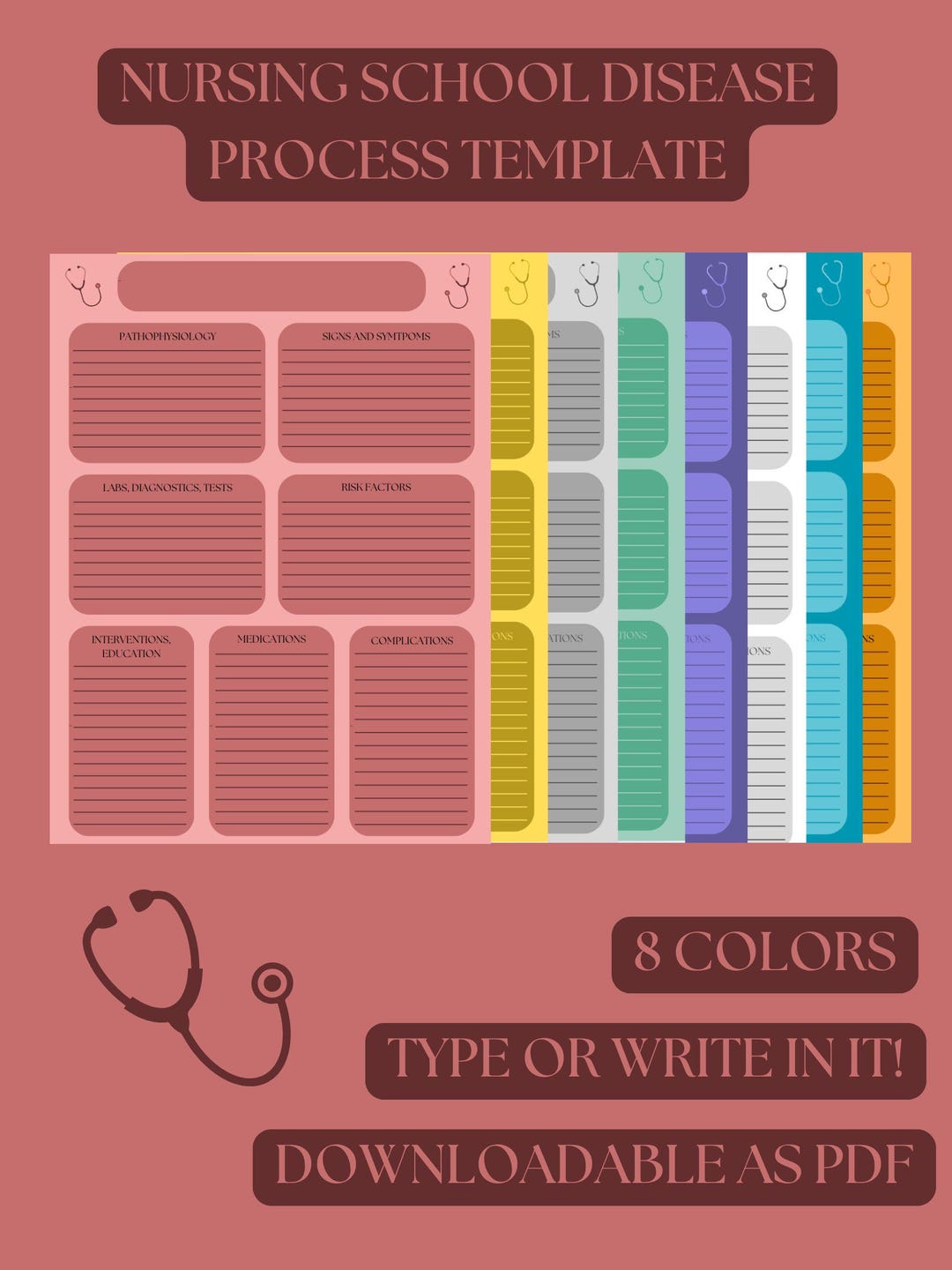 Nursing Disease Process Template | Downloadable Note-taking Template ...