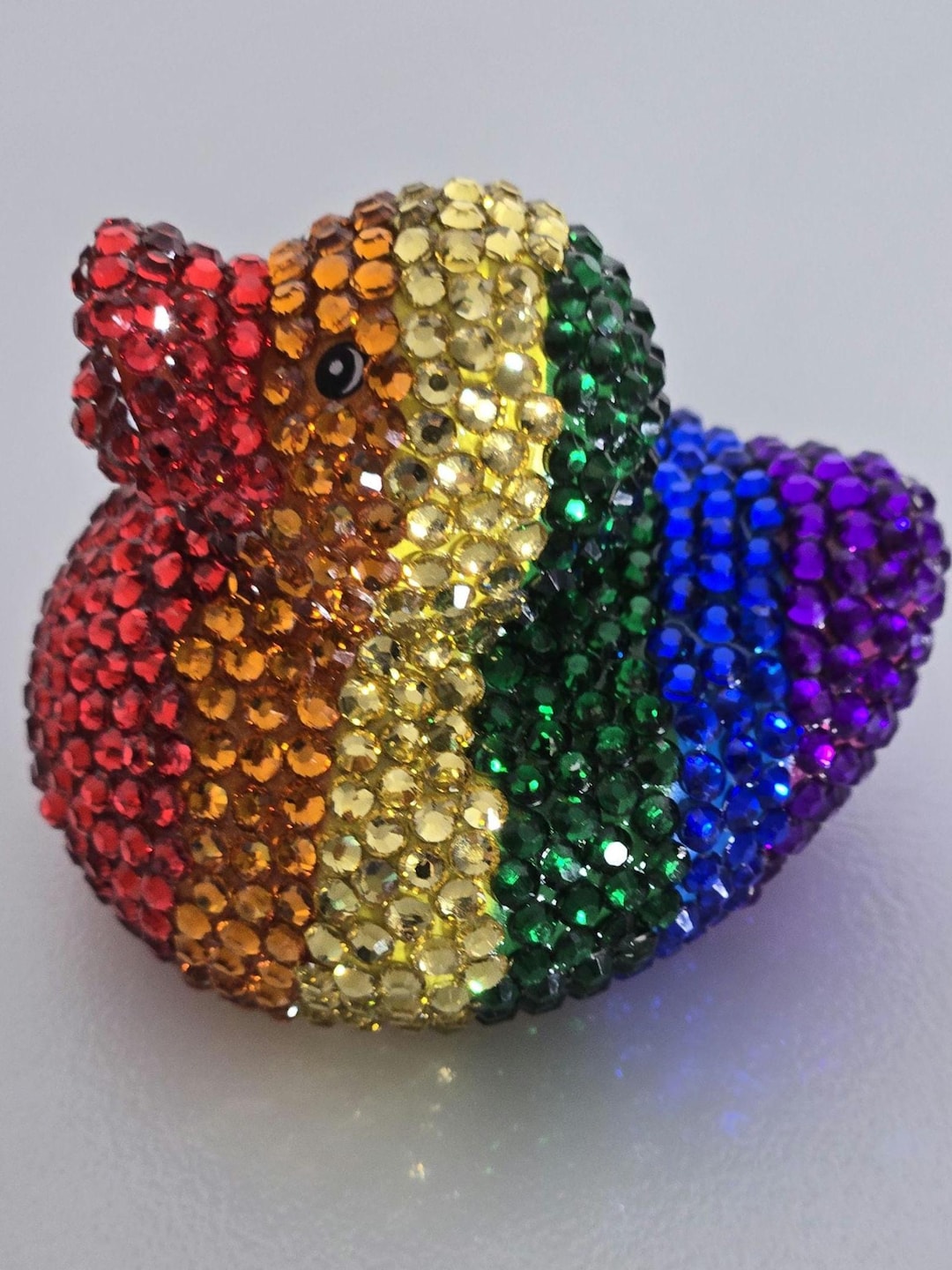 Rainbow Rhinestoned Rubber Duck - Etsy