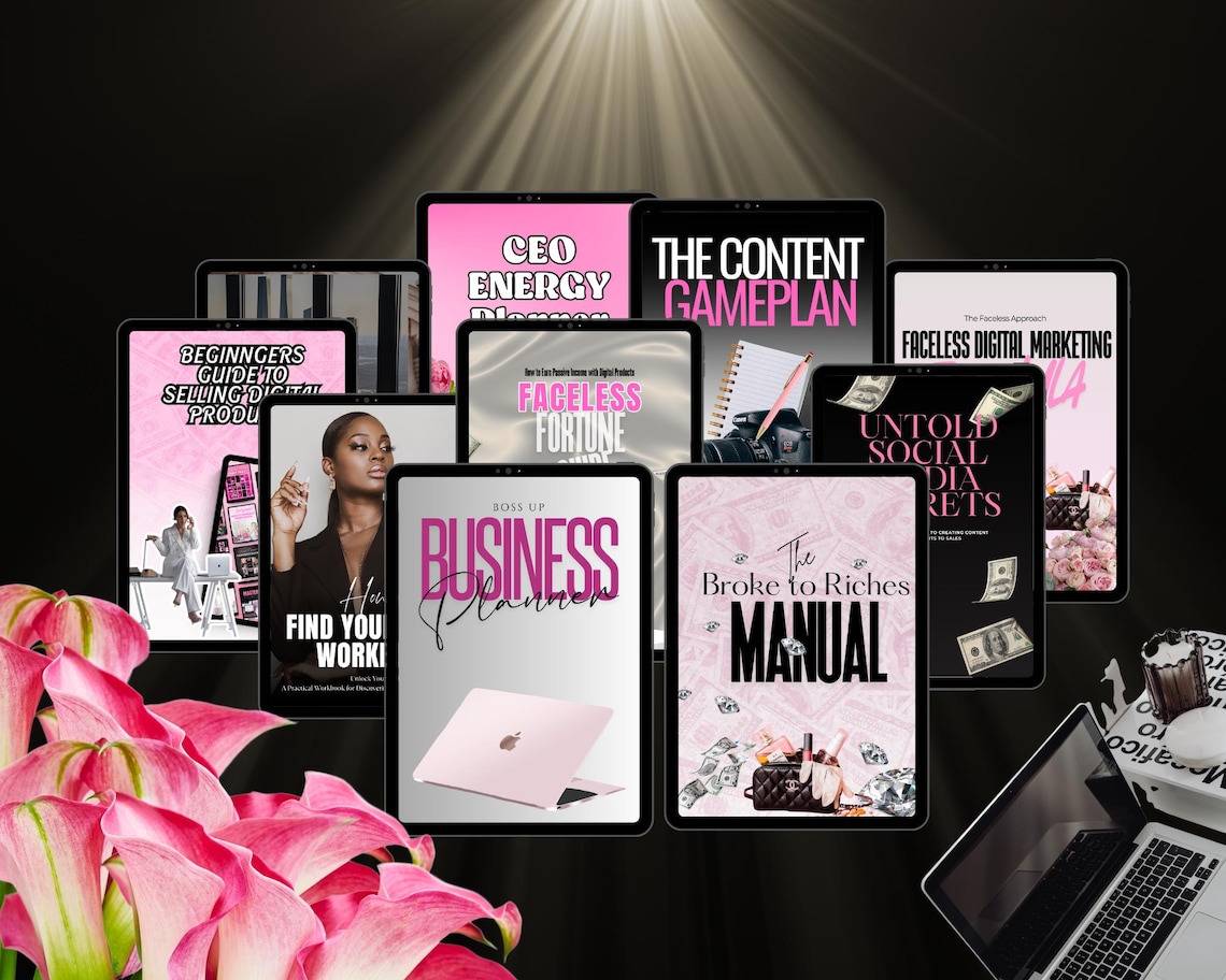 Girl Boss Ebook Bundle | 22 PLR Digital Products | Editable Canva ...