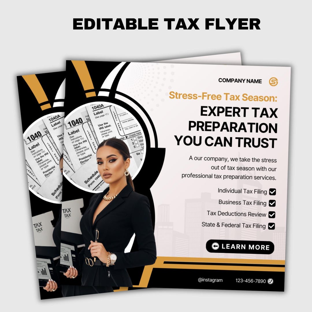 Tax Flyer | Editable Tax Flyer | Tax Season Flyer | Taxes | Instant ...