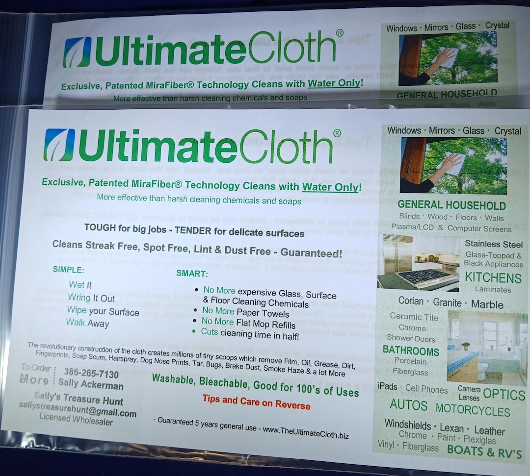 2 Pack/15 Dollars + 5.50 S/H Ultimate Cloth Streak-free Cleaning,reusable, Economical, Good ...
