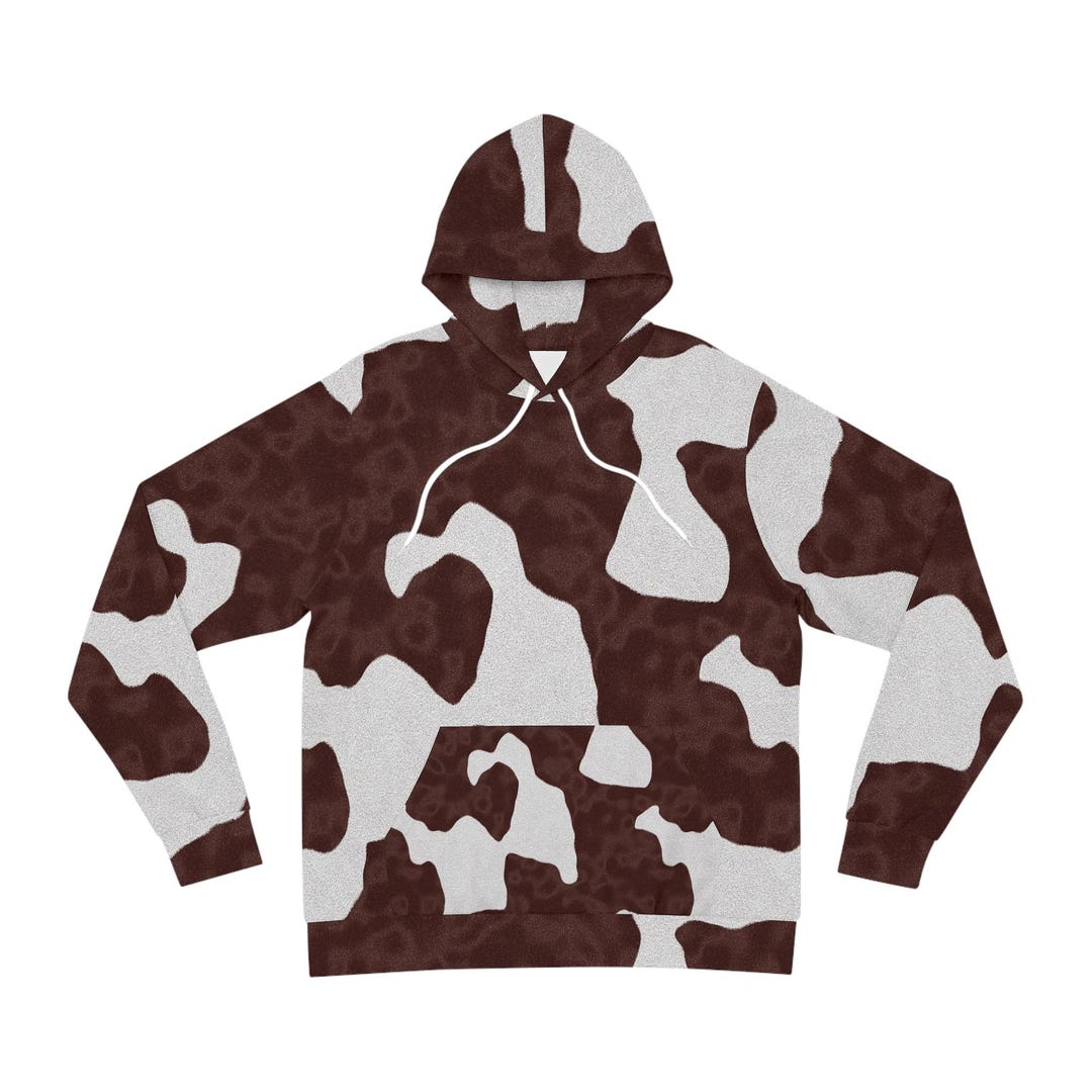 Cozy Brown Cow Print Hoodie - Trendy Fashion Sweatshirt for Casual Wear ...