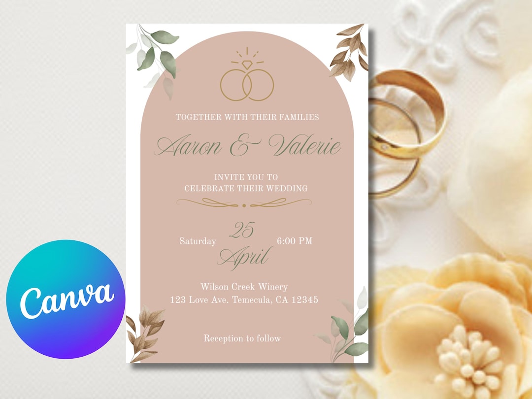 Digital Elegant Wedding Invitation - Etsy