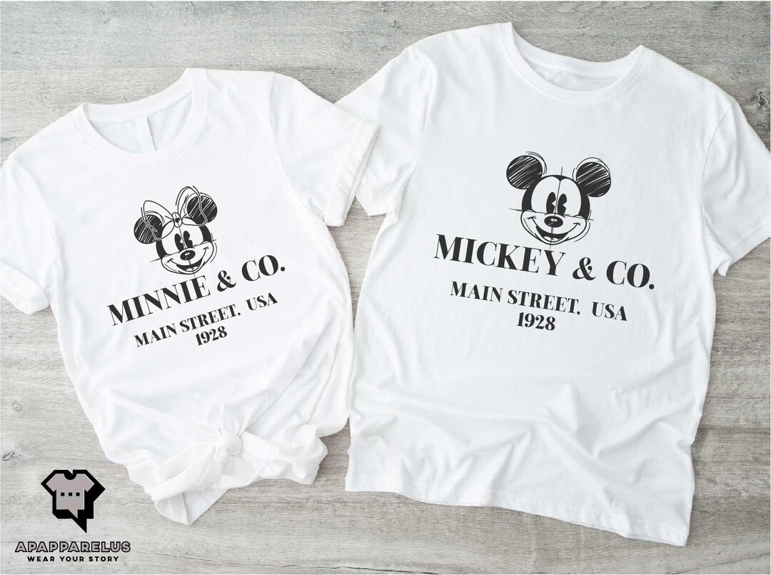 Disney Mickey Mouse and Minnie Mouse Matching Shirt, Disney Main Street ...