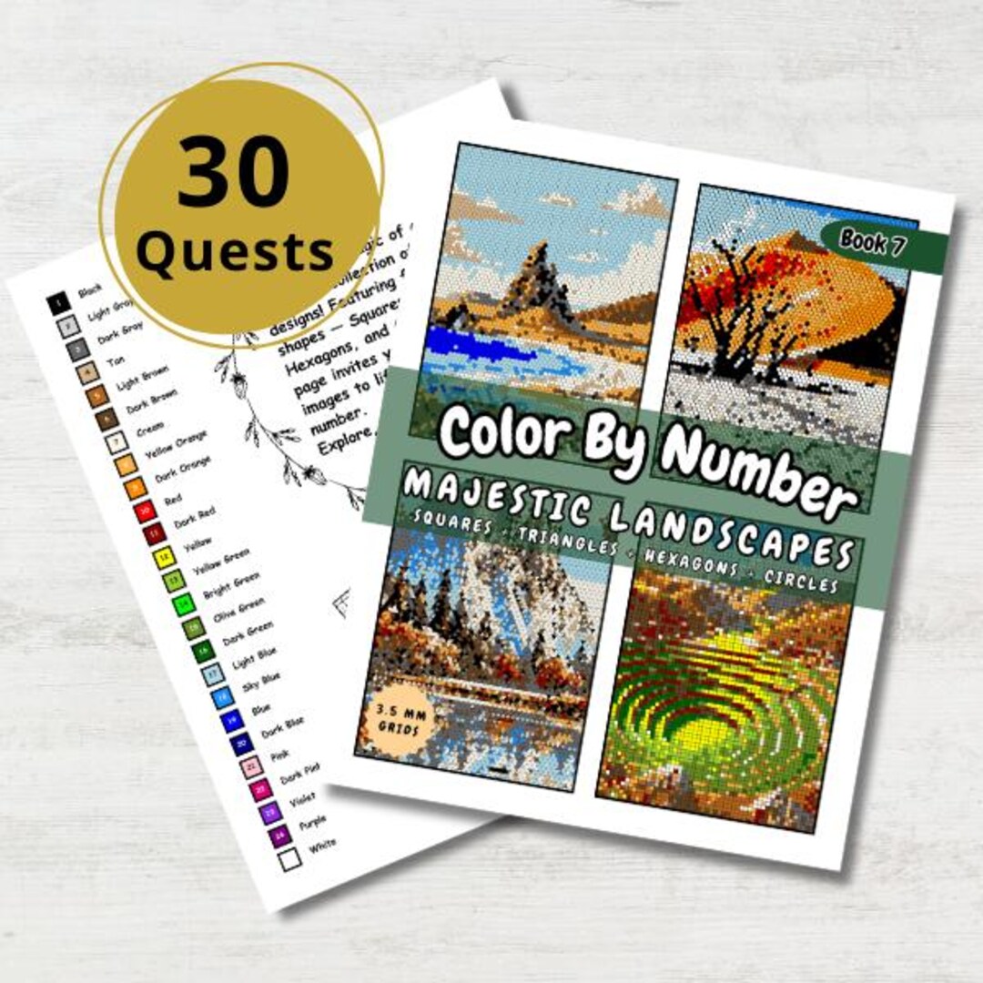Landscapes Color by Number: Mystery Mosaic Activity (PDF Download) - Etsy