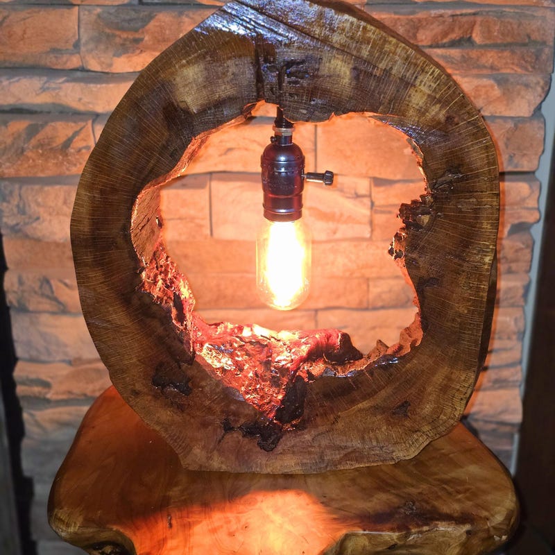 Rustic Table Lamp - Etsy