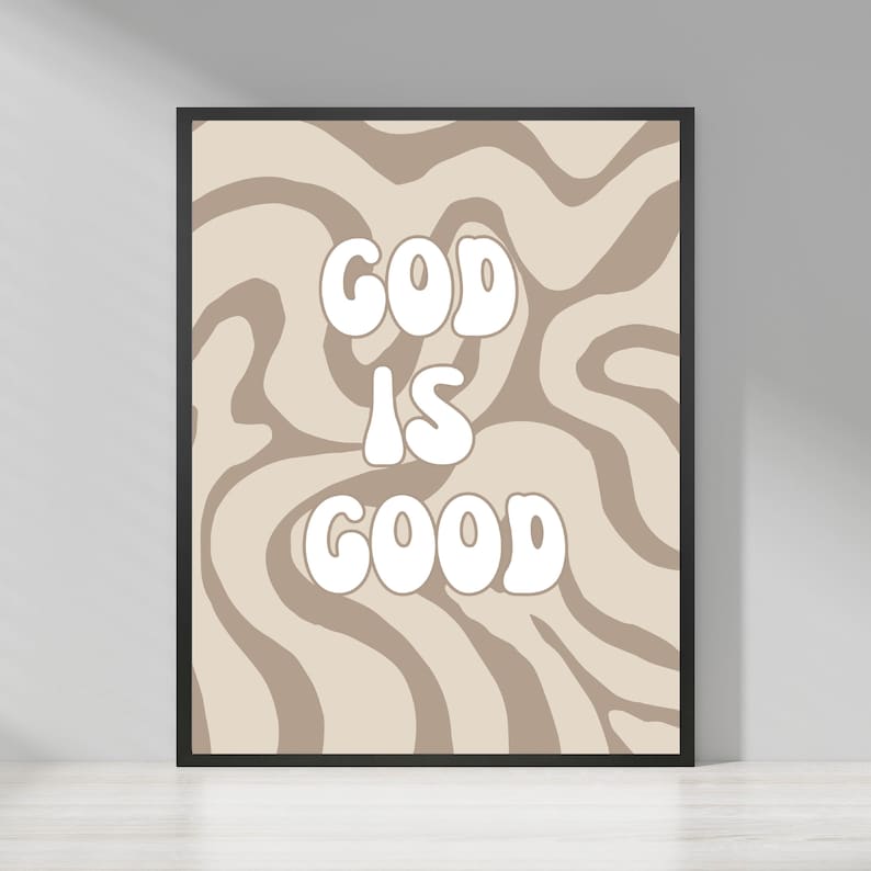 God is Good Poster | Beige Zebra Pattern Christian Wall Art | Faith ...