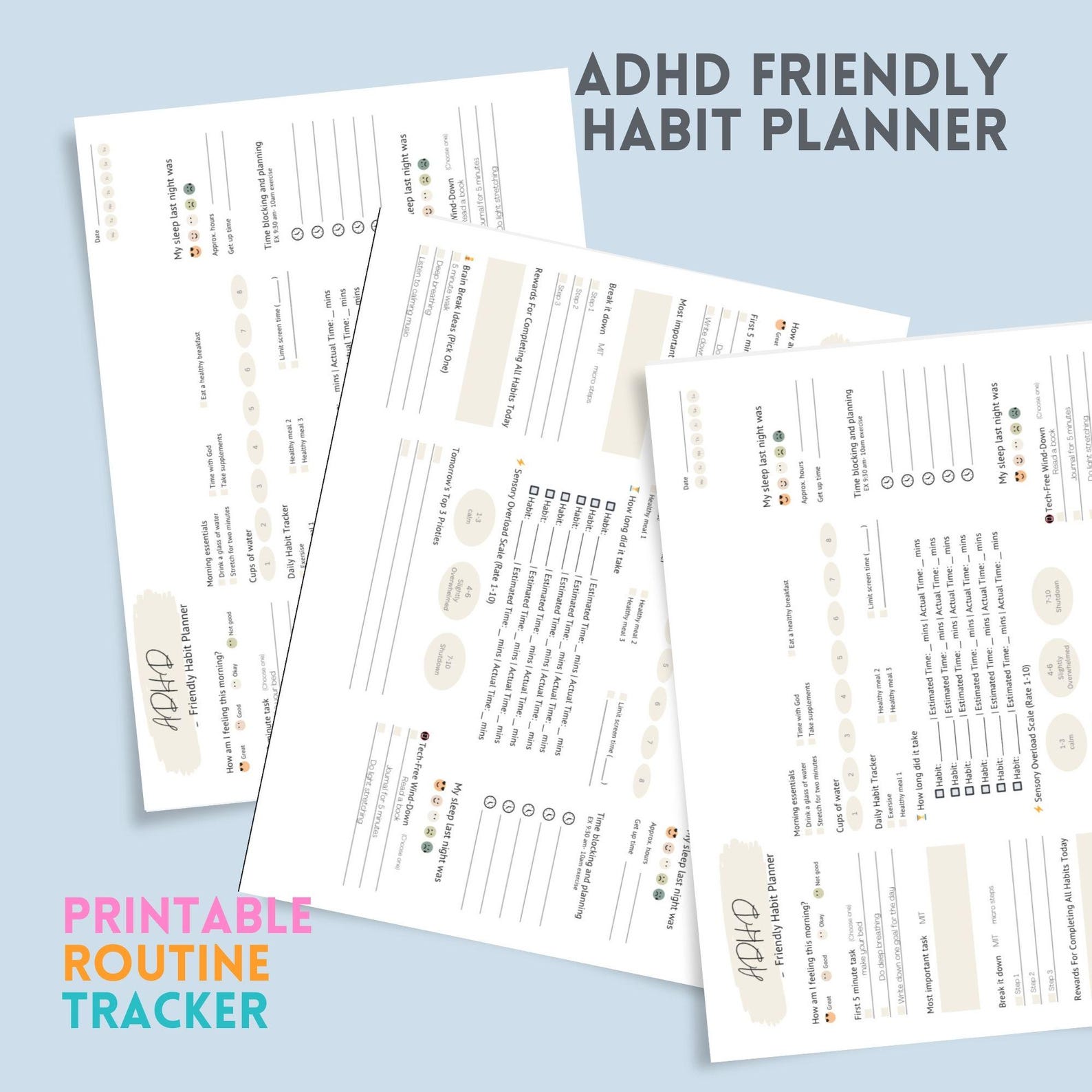 ADHD Time Management, Adhd Daily Planner,adhd Habit Tracker ...