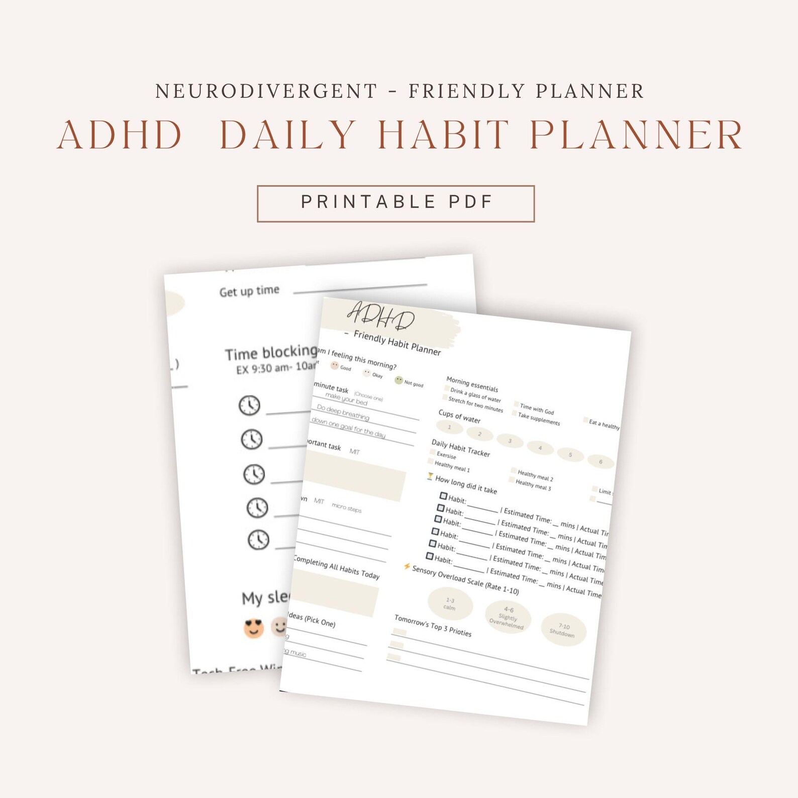 ADHD Time Management, Adhd Daily Planner,adhd Habit Tracker ...