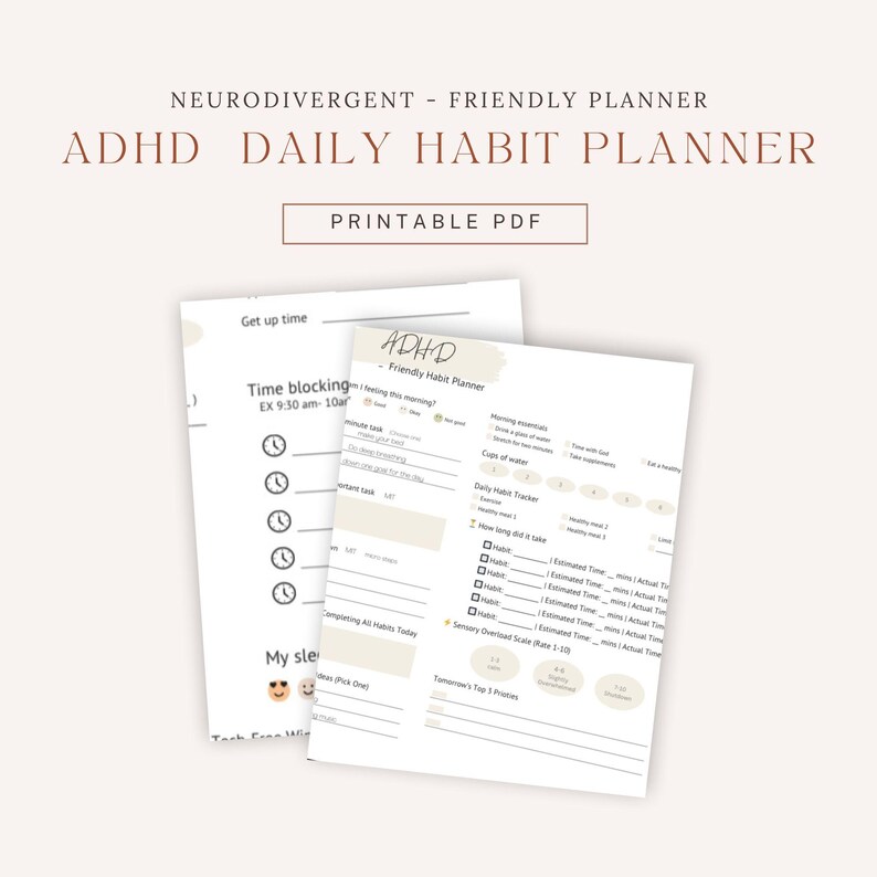 ADHD Time Management, Adhd Daily Planner,adhd Habit Tracker ...