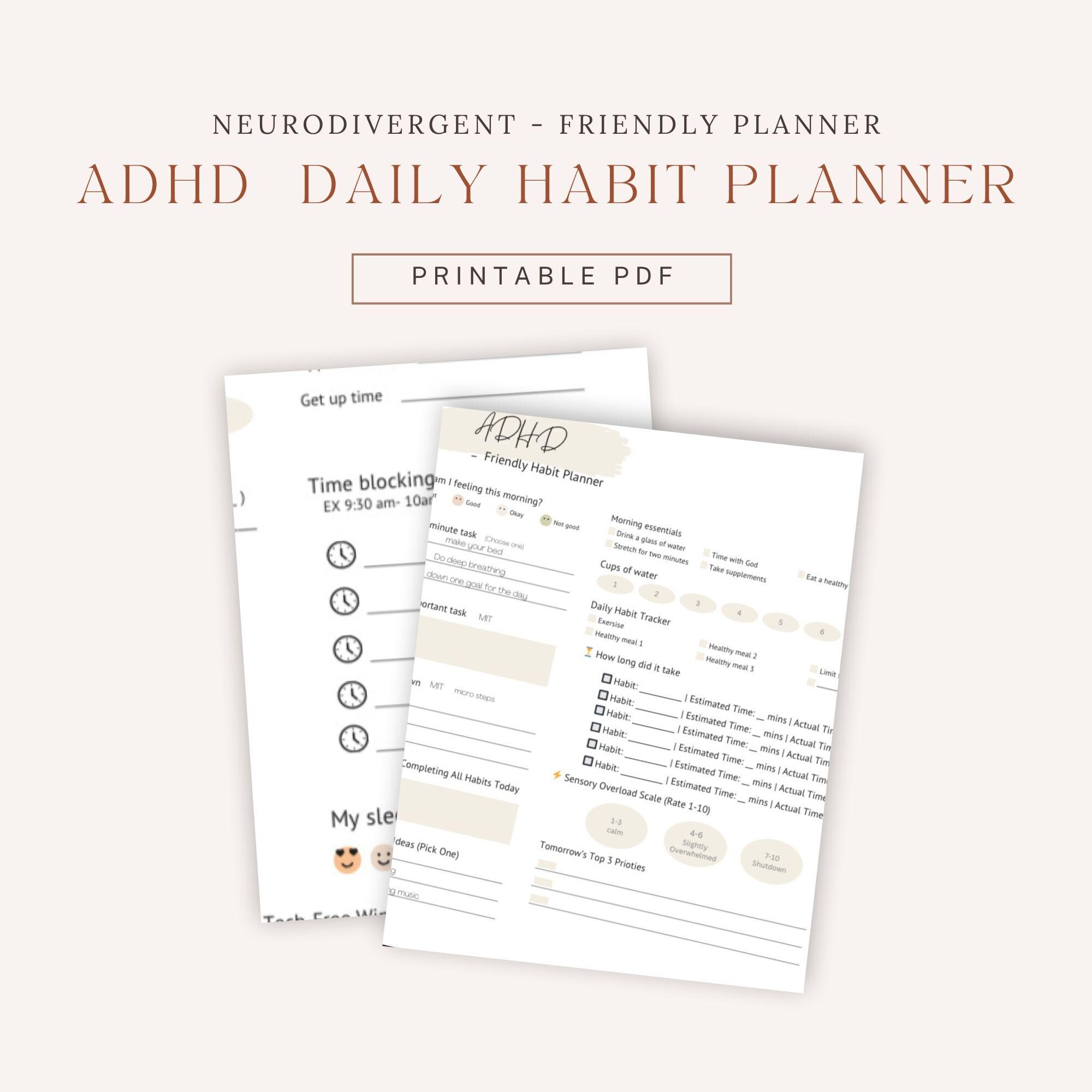 ADHD Time Management, Adhd Daily Planner,adhd Habit Tracker ...