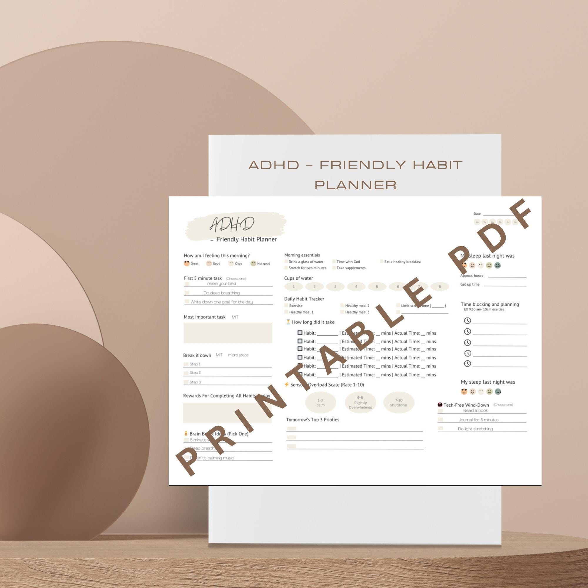 ADHD Time Management, Adhd Daily Planner,adhd Habit Tracker ...