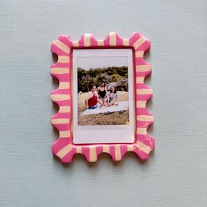 Handmade Ceramic Polaroid Photo Frame – Playful Pink With Wavy Edge ...