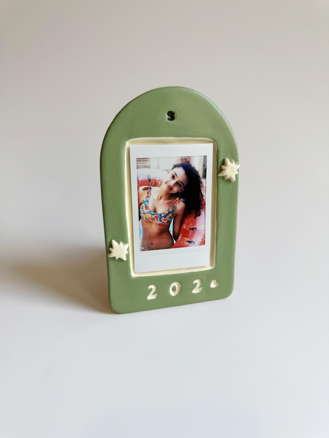 Personalized Ceramic Polaroid Photo Holder – Custom Date & Initials ...