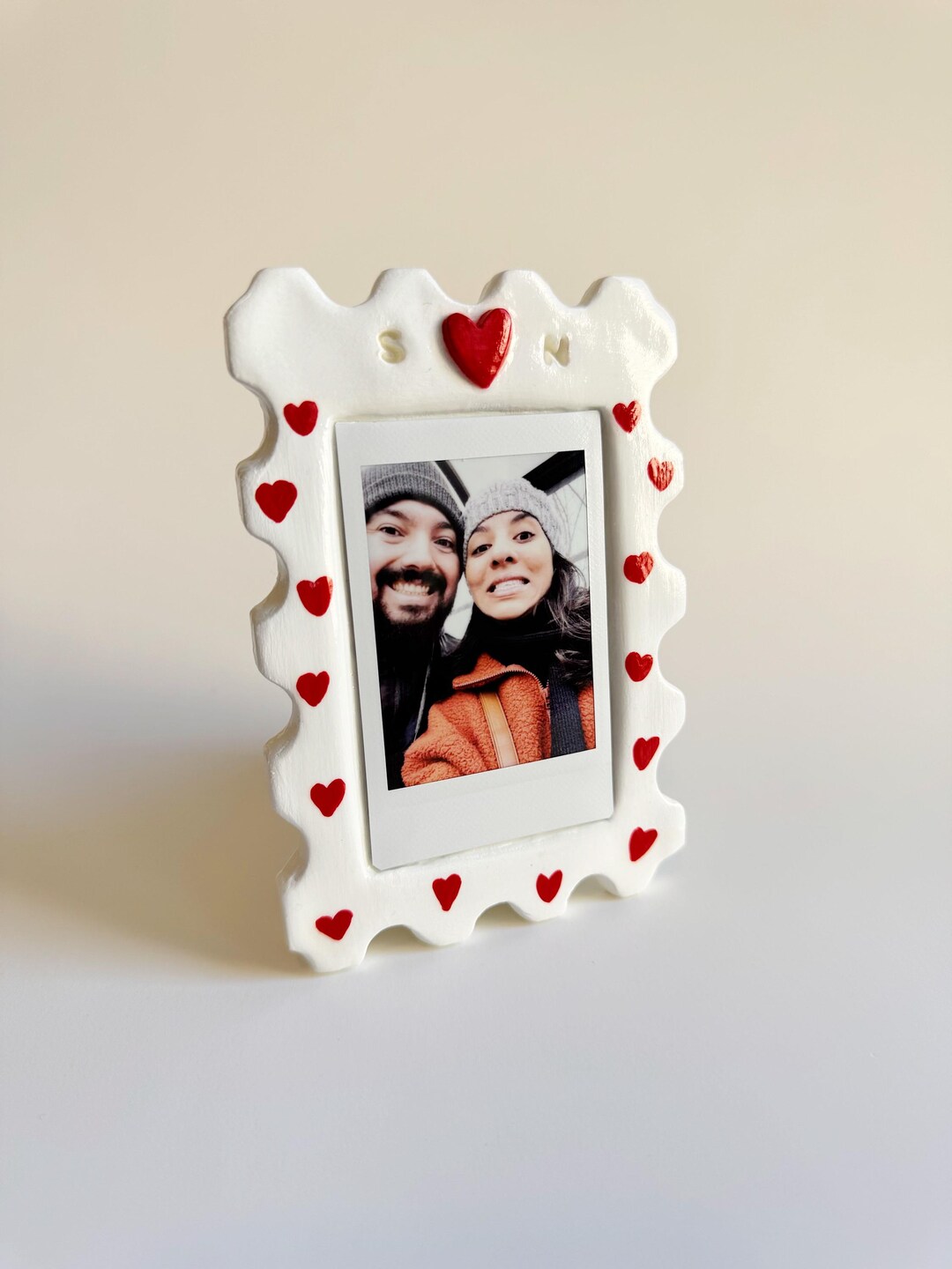 Handmade Clay Photo Frame With Photo Slots – Cute Hearts Decor, Fits ...