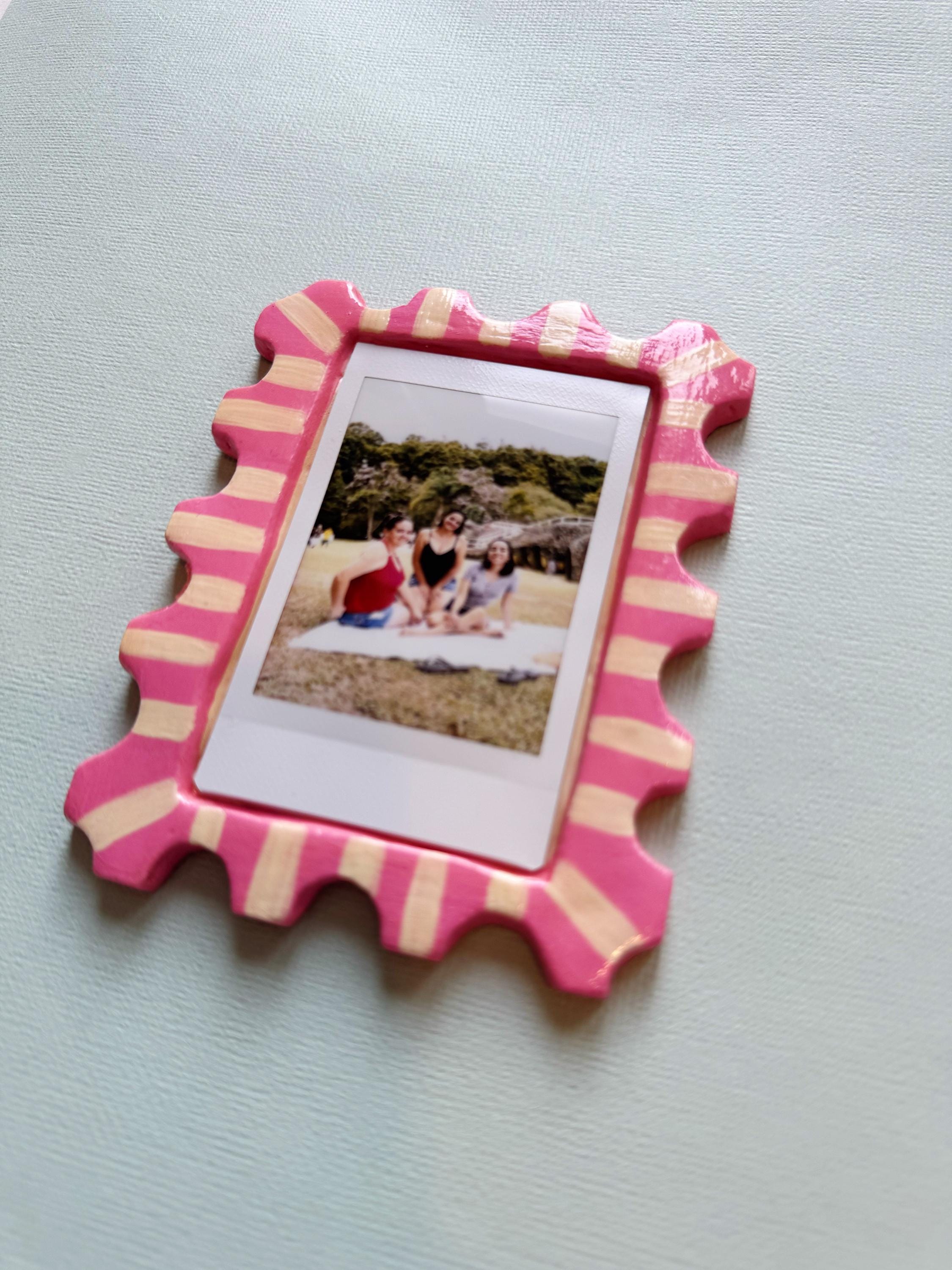 Handmade Ceramic Polaroid Photo Frame – Playful Pink With Wavy Edge Design - Etsy