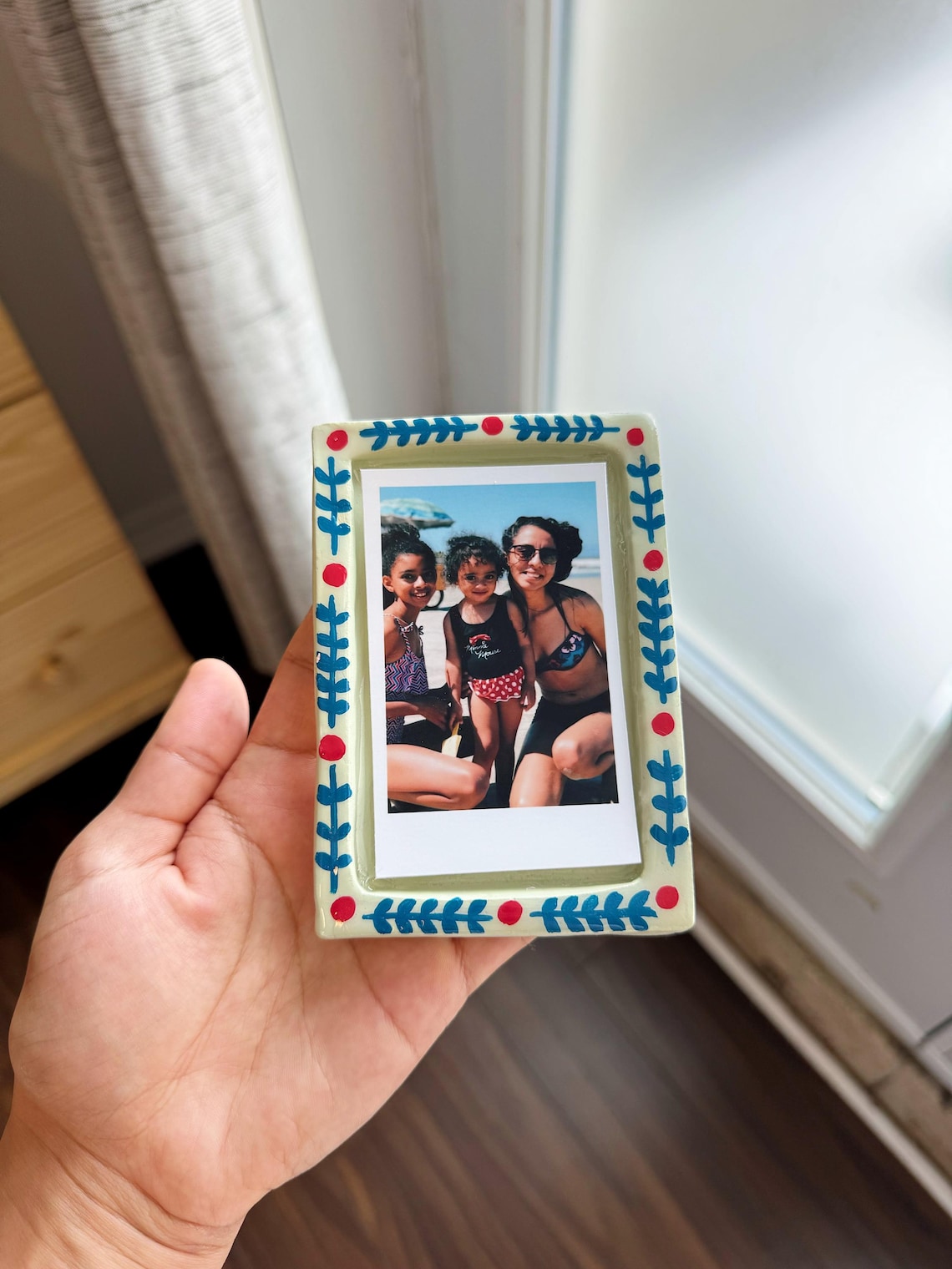 Handmade Ceramic Polaroid Photo Frame – Rustic Folk Art-inspired Design ...