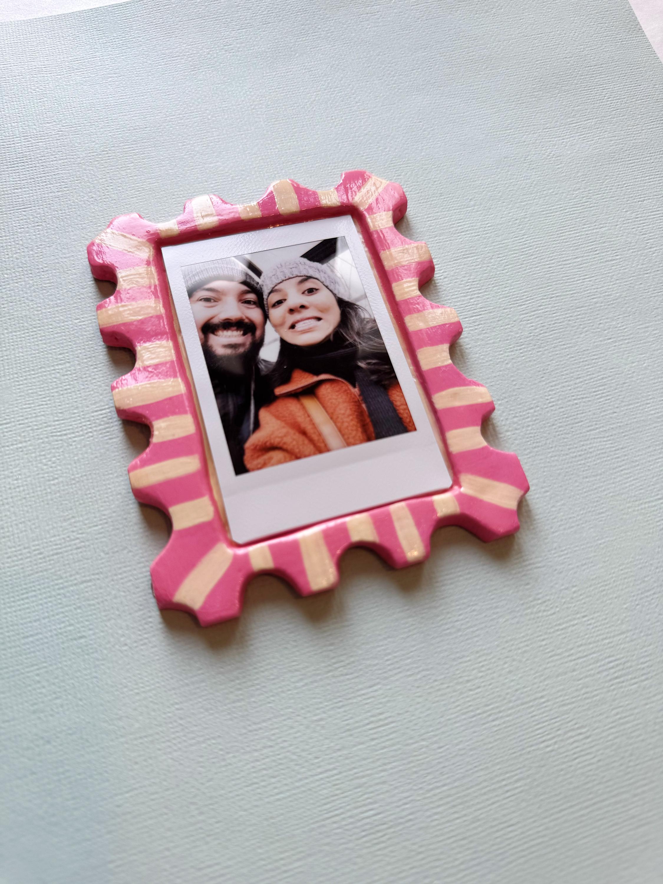 Handmade Ceramic Polaroid Photo Frame – Playful Pink With Wavy Edge Design - Etsy