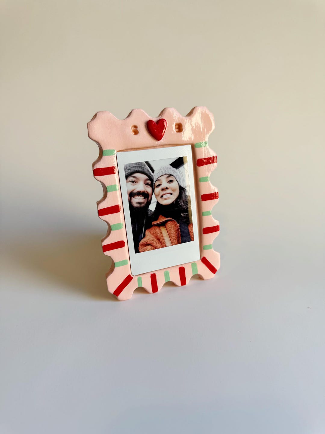 Handmade Ceramic Polaroid/instax Mini Photo Frame – Colorful, Striped ...