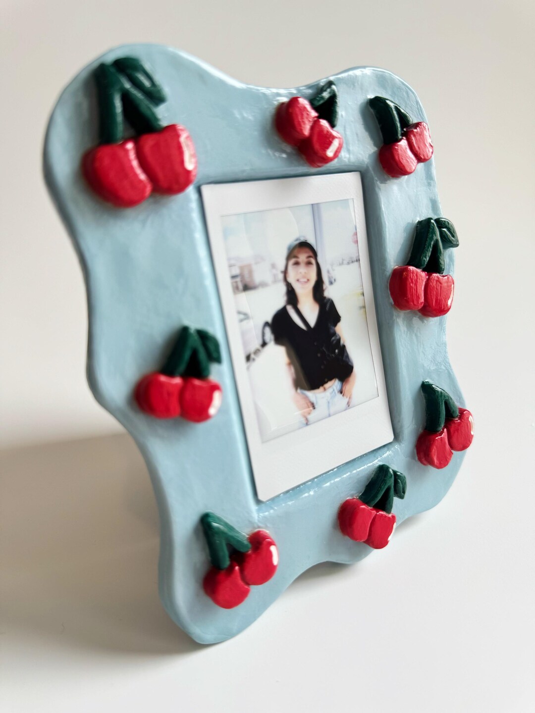 Handmade Ceramic Cherry Polaroid Frame – Cute Wavy Photo Holder - Etsy