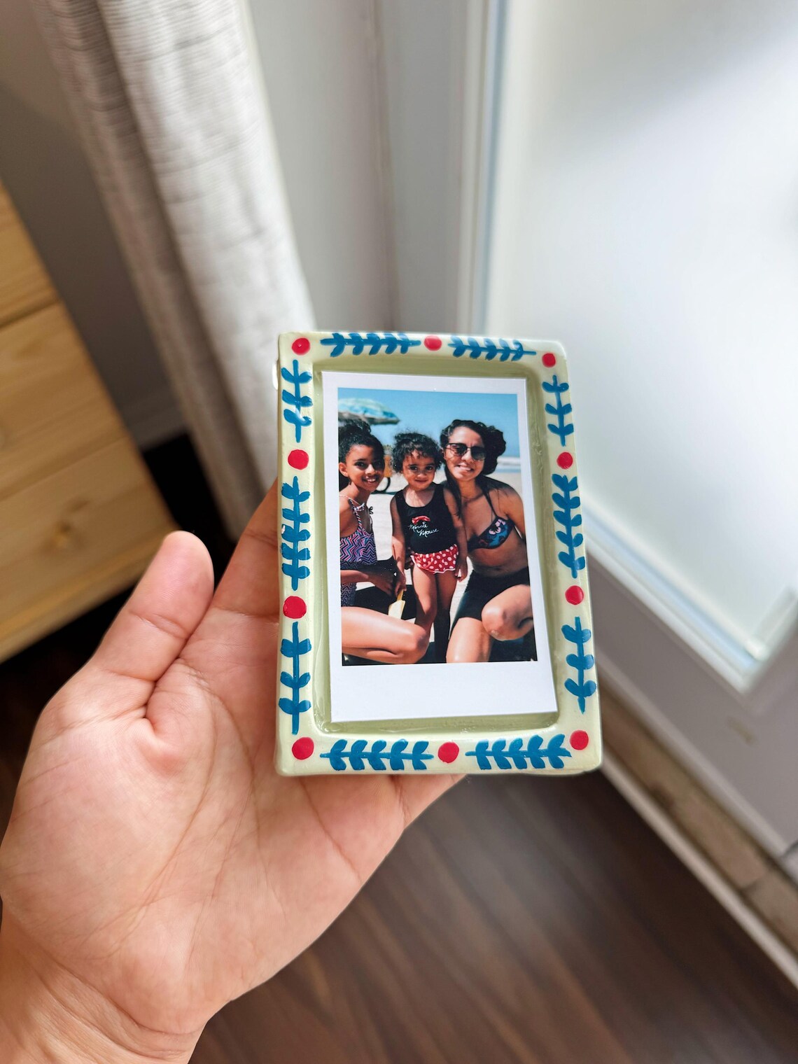 Handmade Ceramic Polaroid Photo Frame – Rustic Folk Art-inspired Design ...