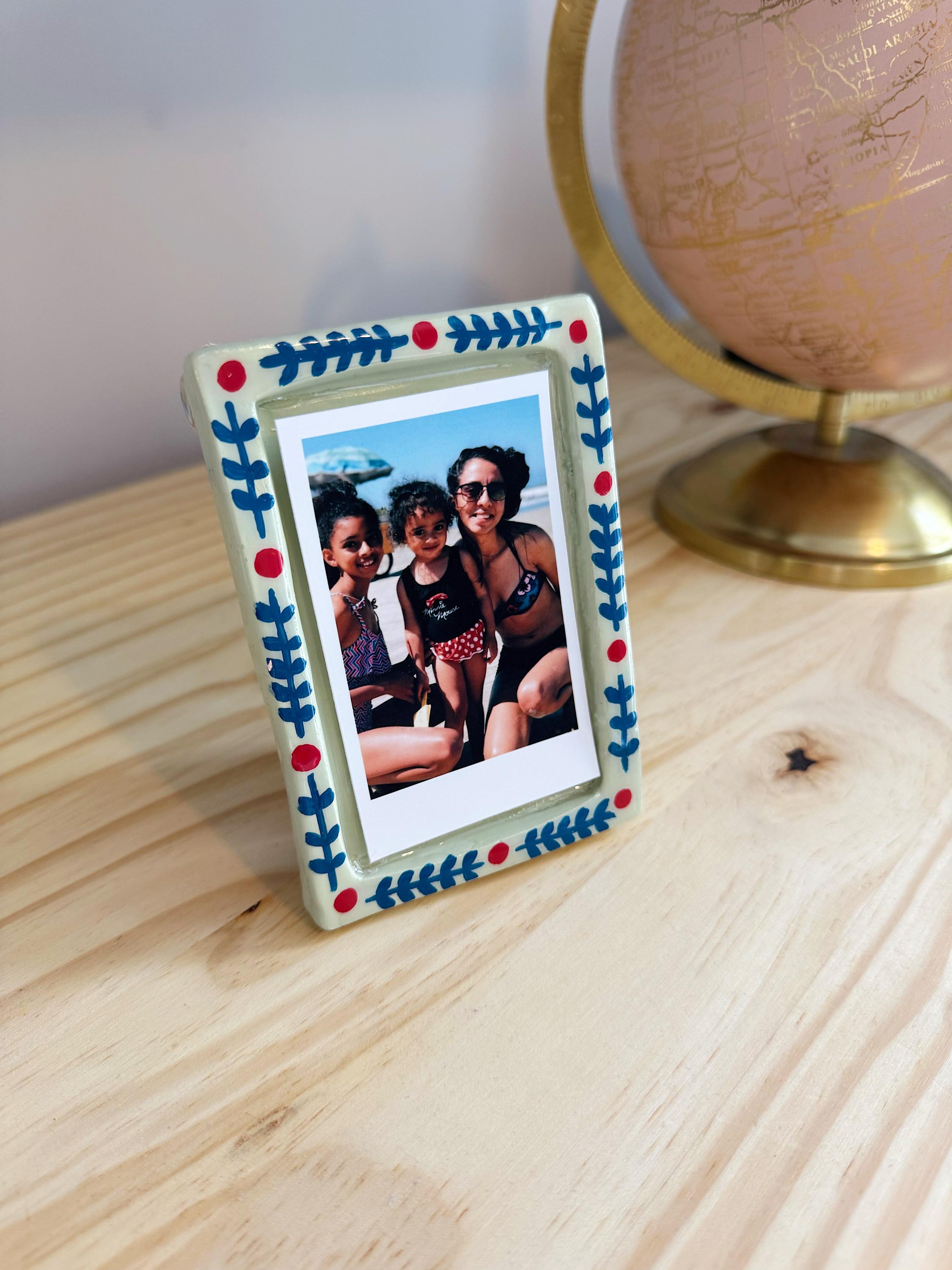 Handmade Ceramic Polaroid Photo Frame – Rustic Folk Art-inspired Design ...